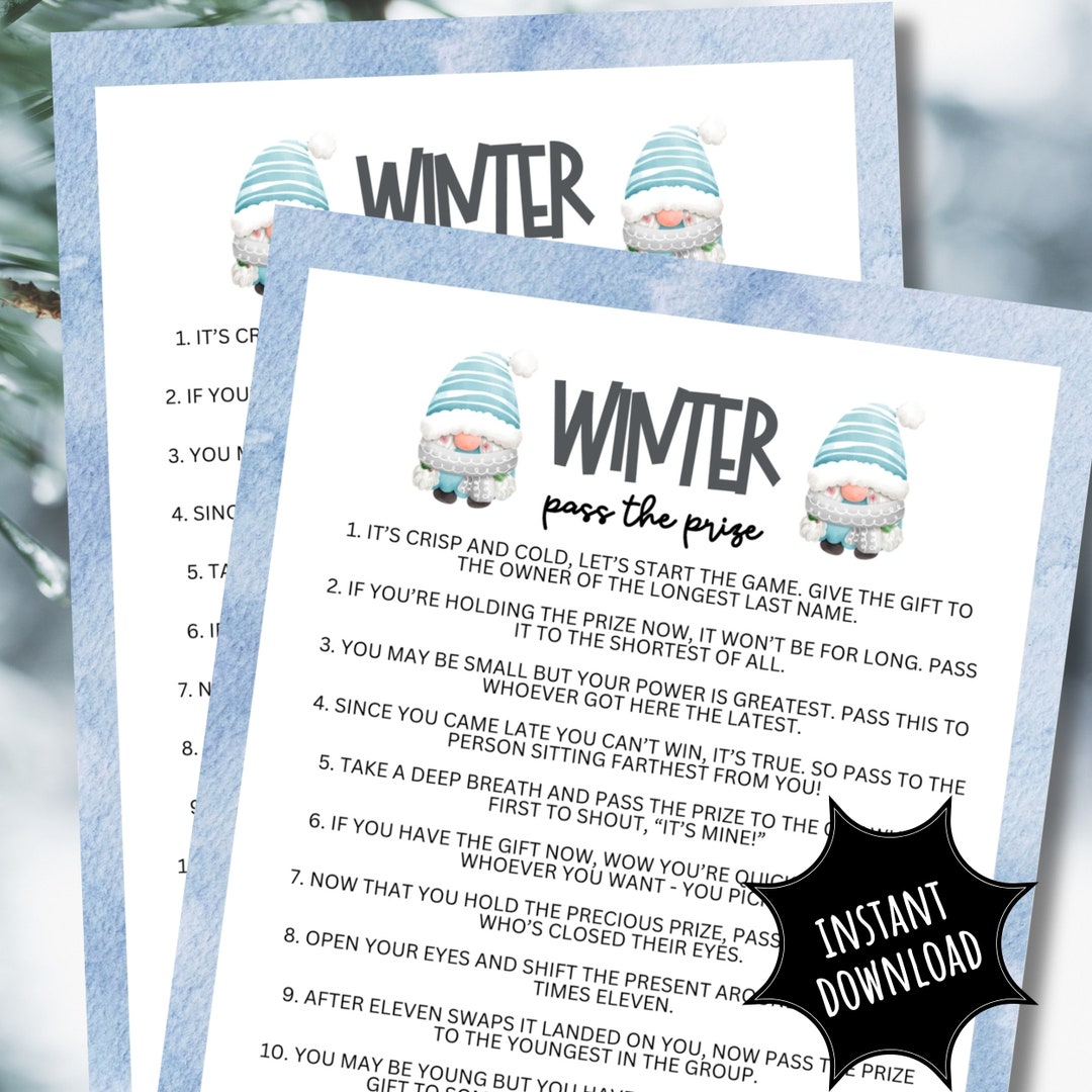Winter Pass the Prize Game: Family Holiday Party (digital Download) - Etsy