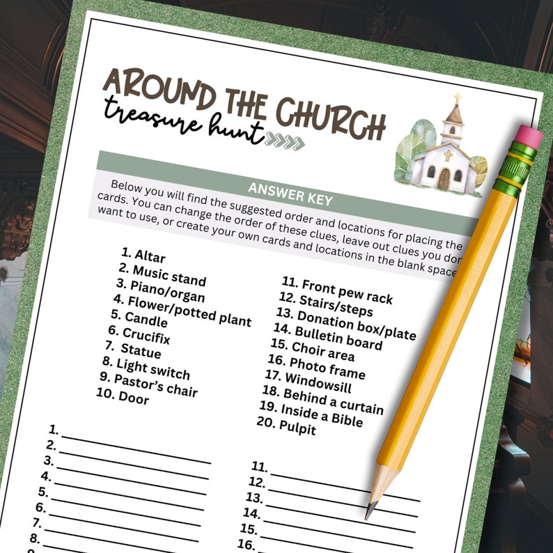 Church Treasure Hunt: Printable Scavenger Game (PDF Download) - Etsy