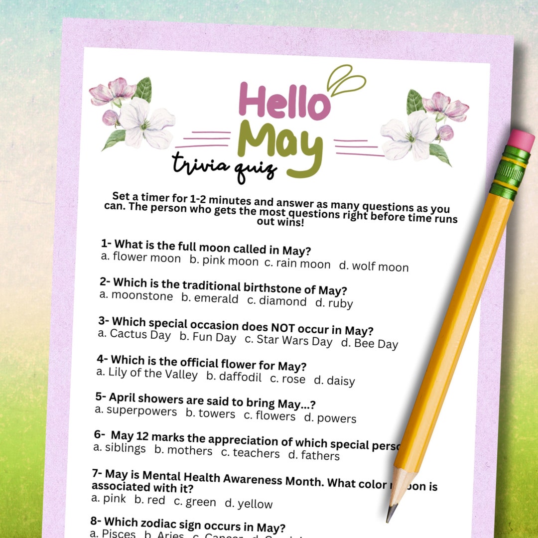 May Trivia Game Bundle: Spring Party Activities (digital Download) - Etsy