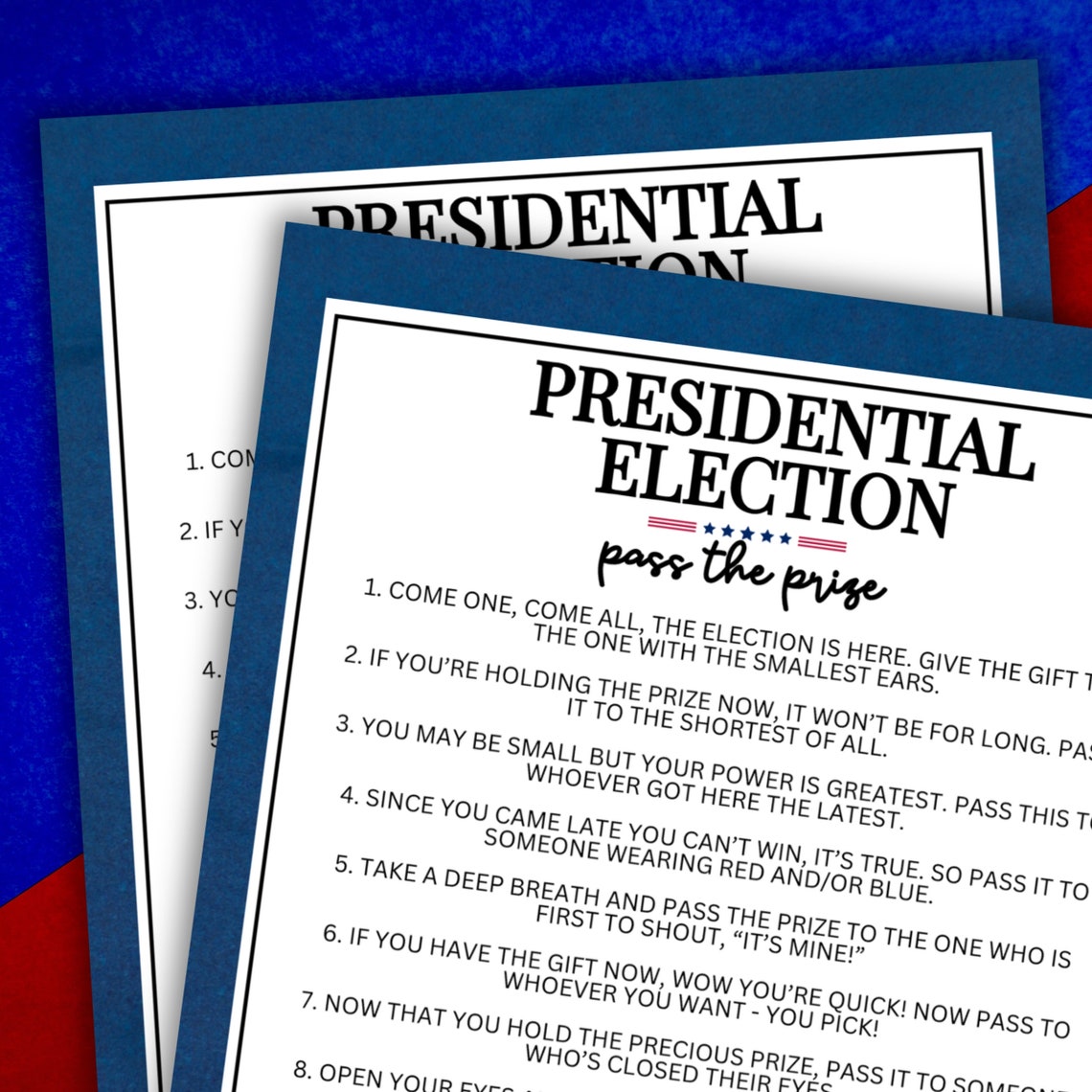 2024 Election Night Watch Party Game Pass the Prize Left to Right ...