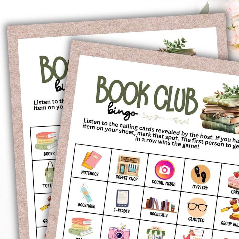 Book Club Bingo Game: Fun Activity for Literature Lovers (PDF) - Etsy