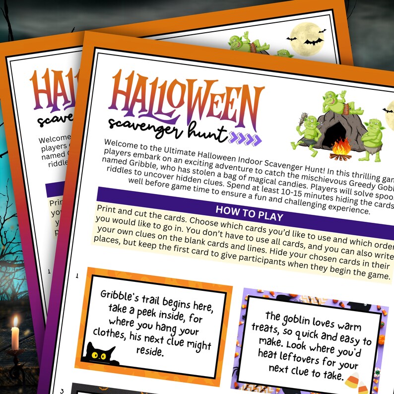Halloween Scavenger Hunt: Spooky Clue Game for Tweens (PDF) - Etsy ...
