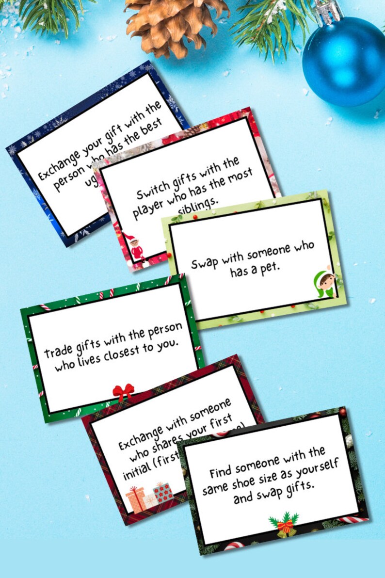 Christmas Gift Exchange White Elephant Yankee Swap Xmas Family Holiday ...