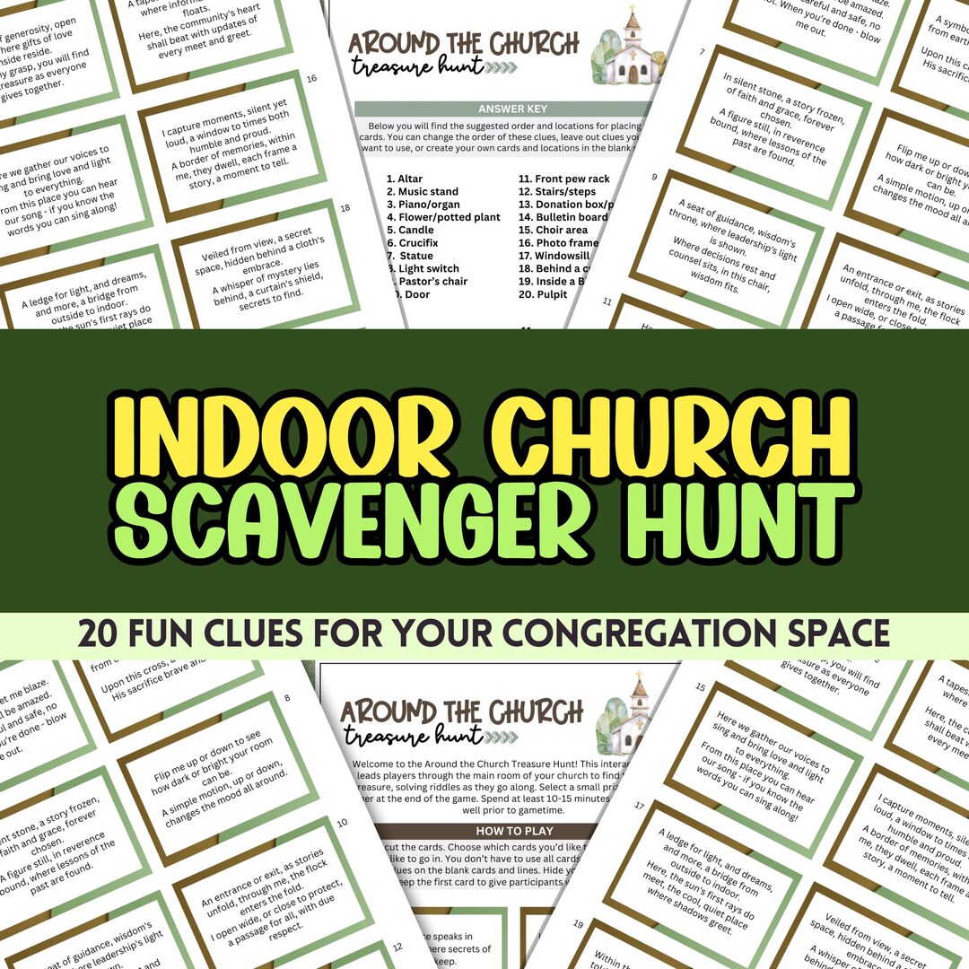 Church Scavenger Hunt: Bible Study Game (printable PDF) - Etsy
