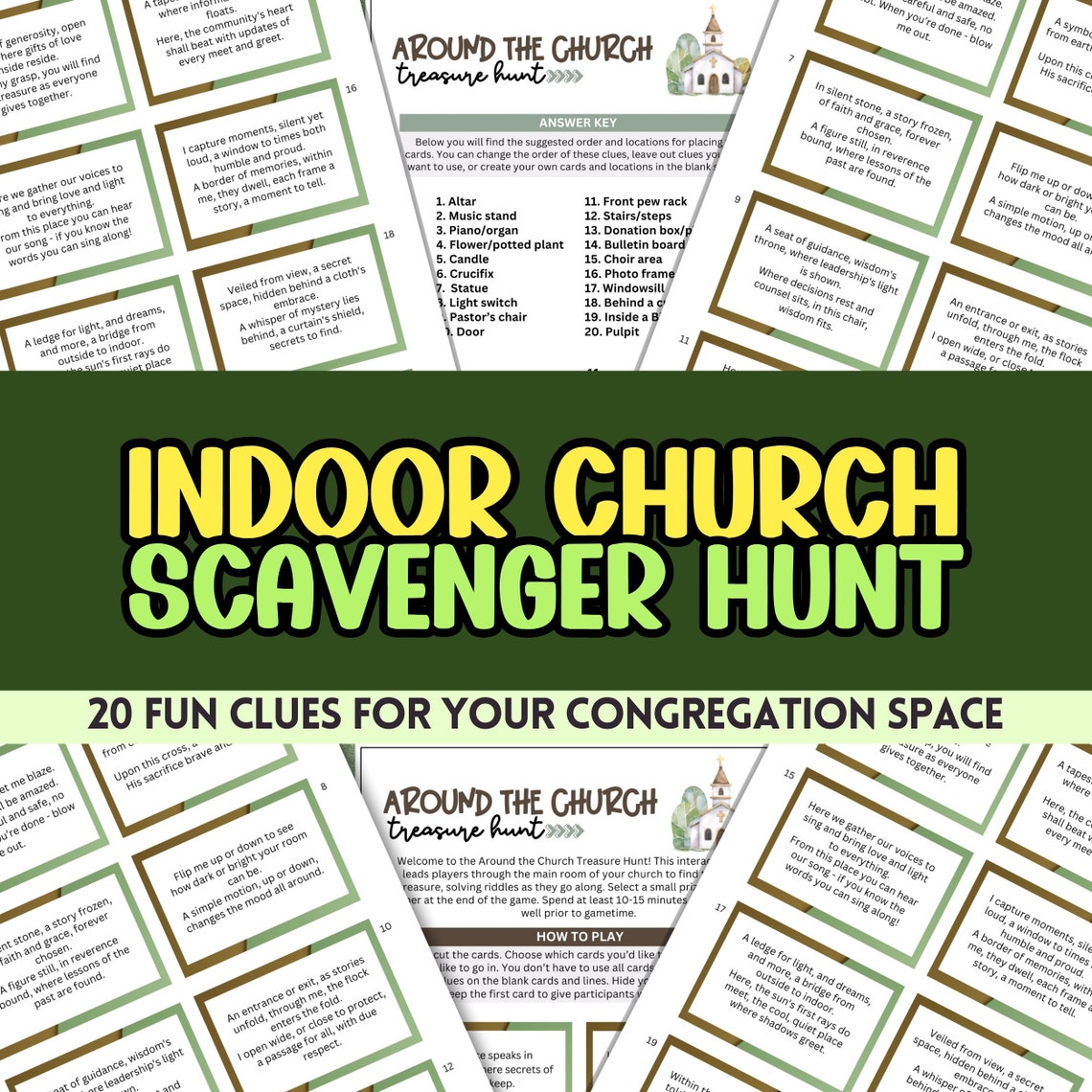 Church Scavenger Hunt Printable Treasure Search for Women's Ministry ...