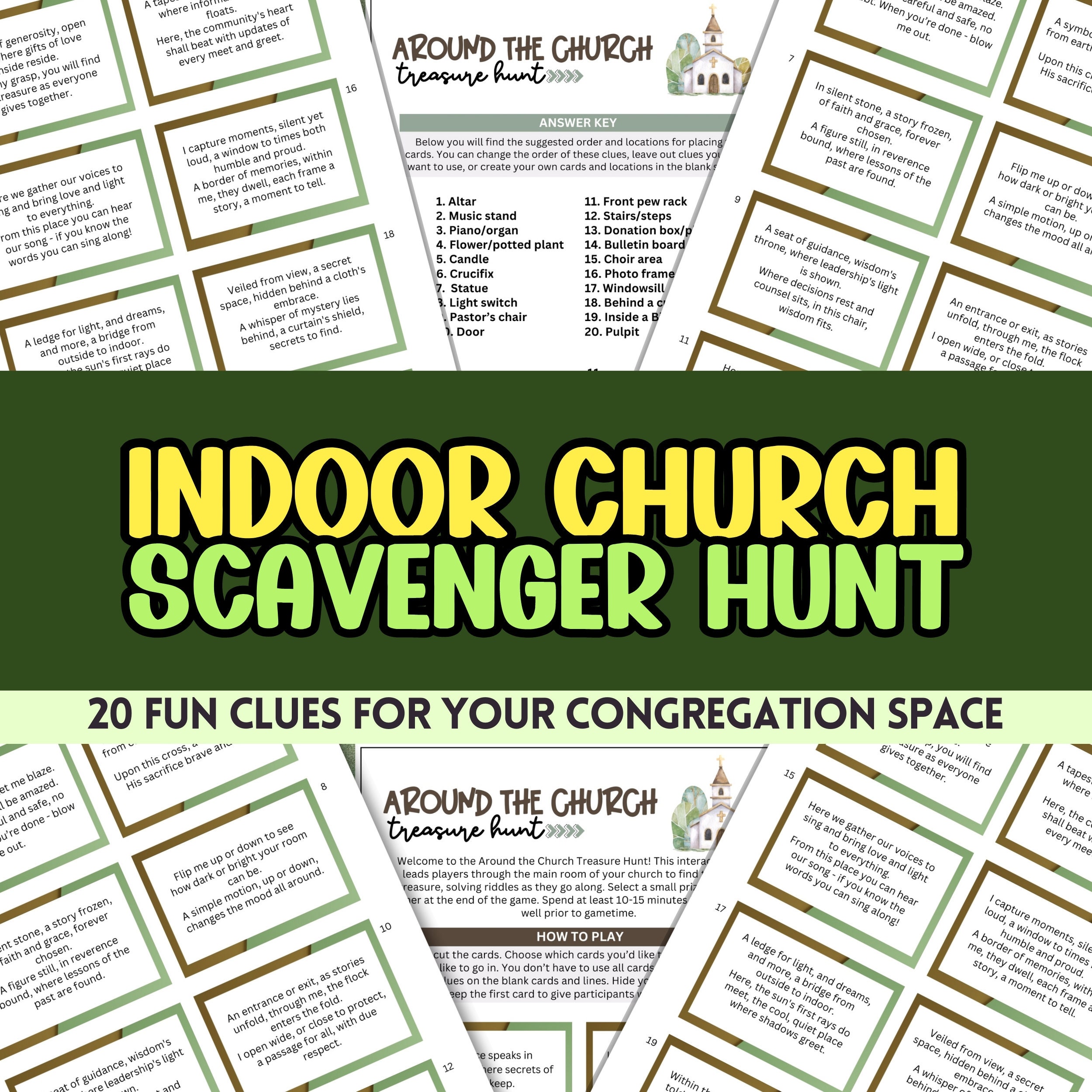 Church Scavenger Hunt: Bible Study Game (printable PDF) - Etsy
