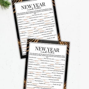 New Year's Eve Mad Libs Game: Hilarious Party Story (PDF) - Etsy