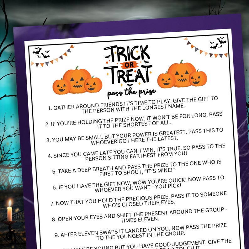 Halloween Pass the Prize Game: Spooky Party Activity (PDF) - Etsy