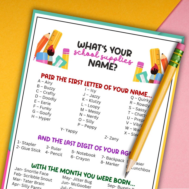 Back to School Name Game: Printable Icebreaker Activity (digital ...