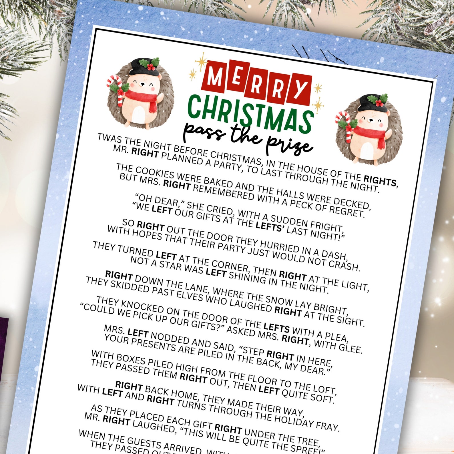 Christmas Pass the Prize Game: Winter Holiday Party (PDF) - Etsy