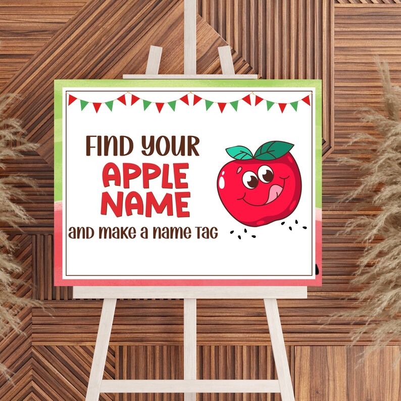 What's Your Apple Name Game: Printable Party Activity (digital Download ...