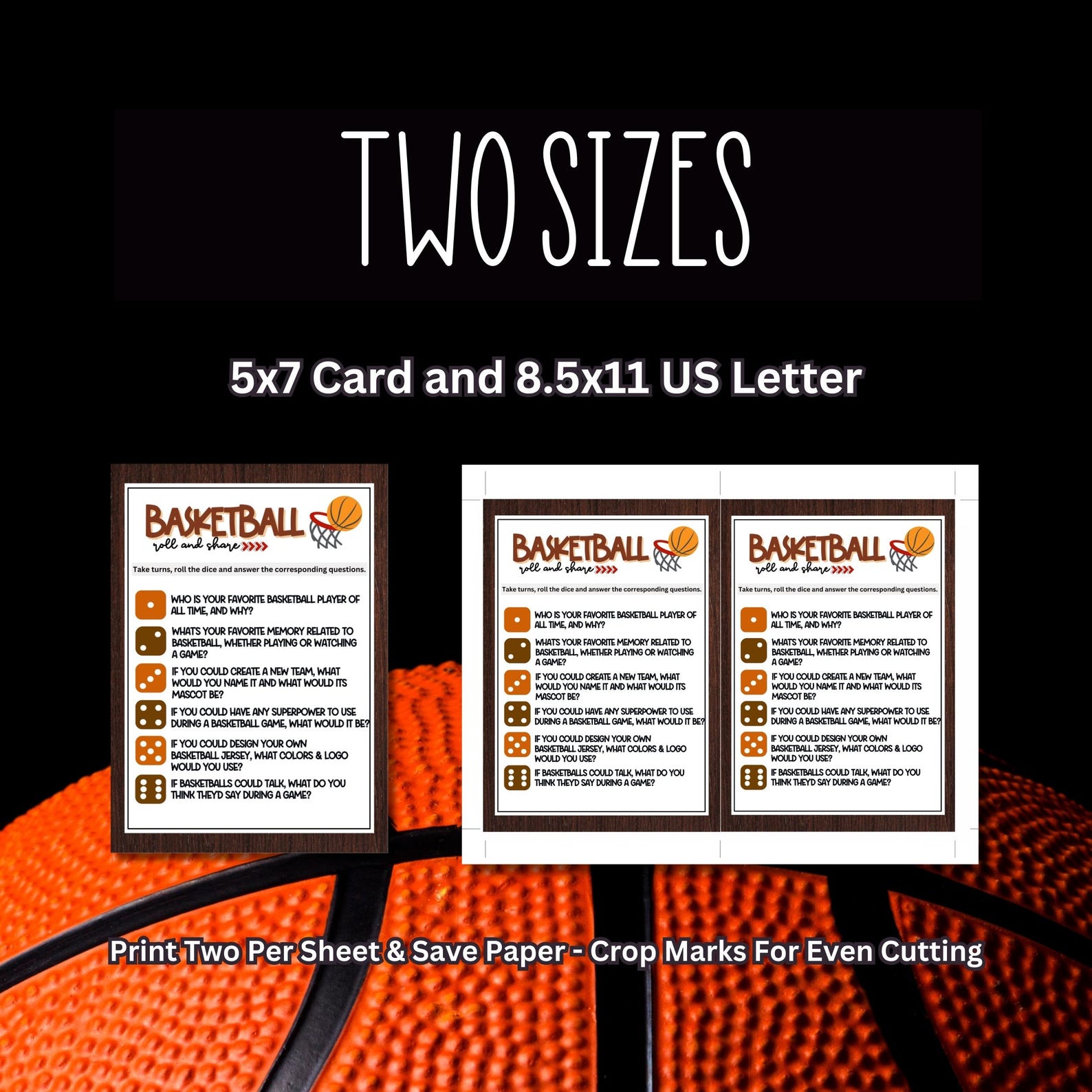 Basketball Roll and Share Game: Fun Party Icebreaker (printable PDF) - Etsy