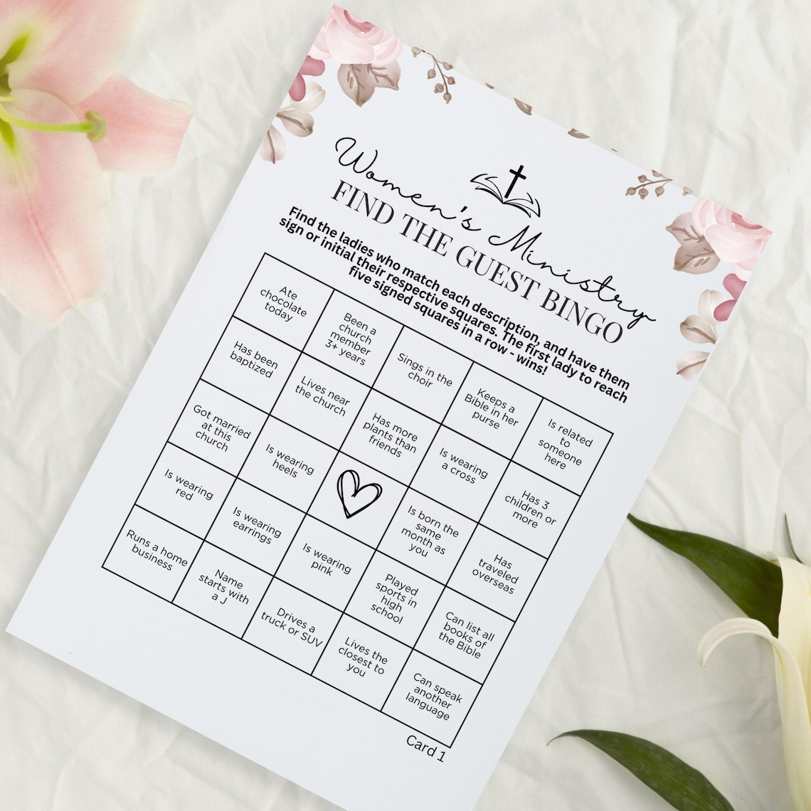 Women's Ministry BINGO Printable Christian Bible Worship Game PDF to ...