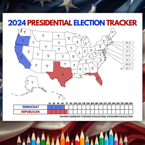 Printable 2024 Electoral Map - Etsy