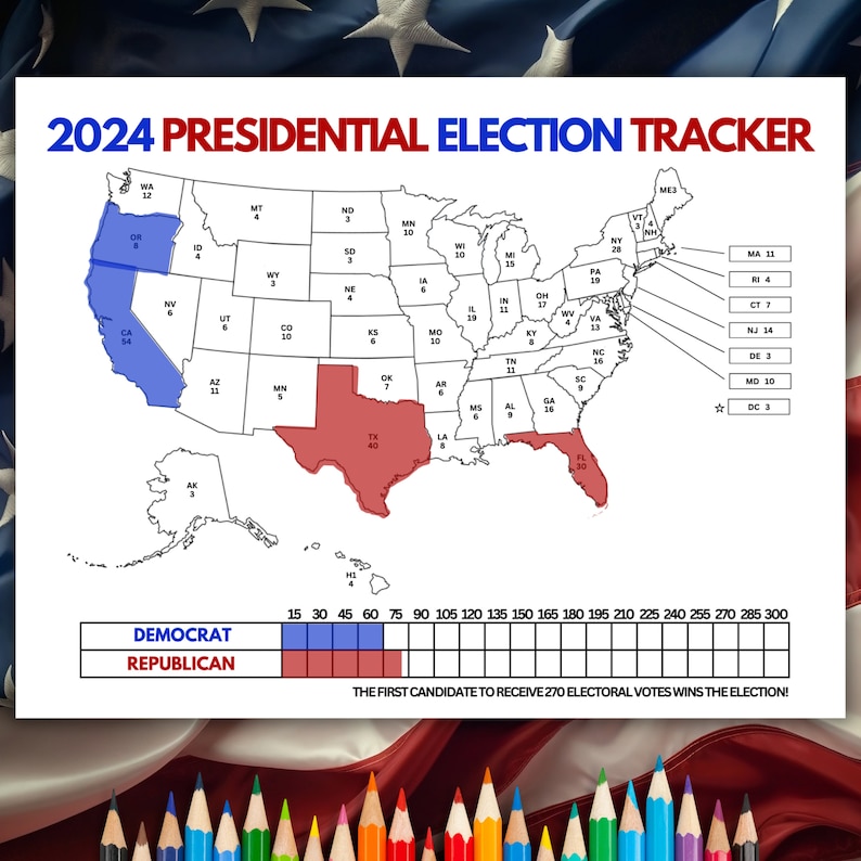 2024 Presidential Election Electoral College Map Watch Party Viewing ...