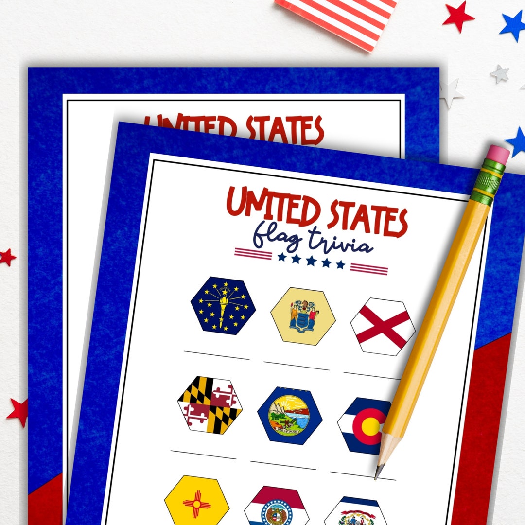 US State Flags Trivia Game: Patriotic Holiday Party (PDF) - Etsy