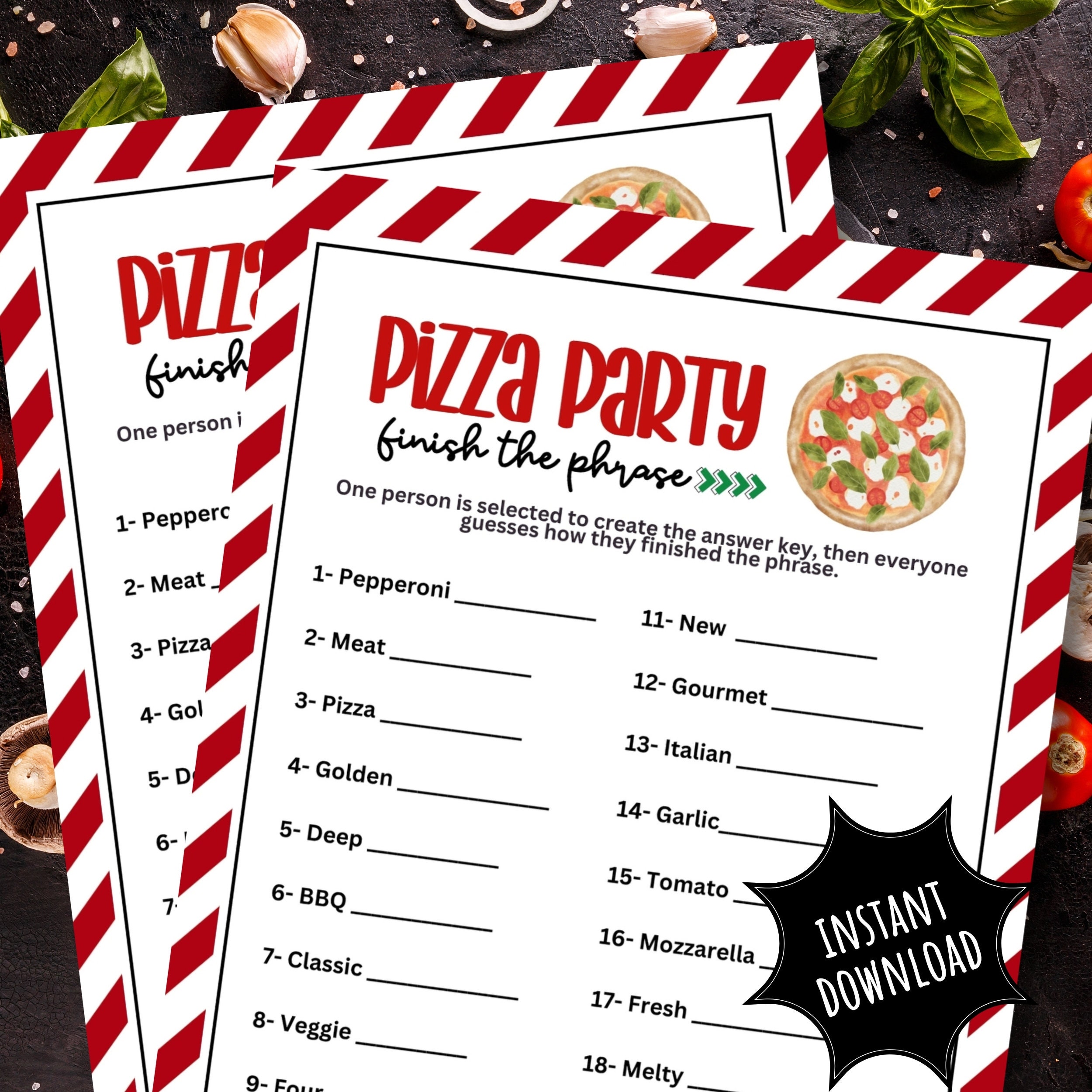 Pizza Party Finish the Phrase Game: Family Fun (digital Download) - Etsy UK