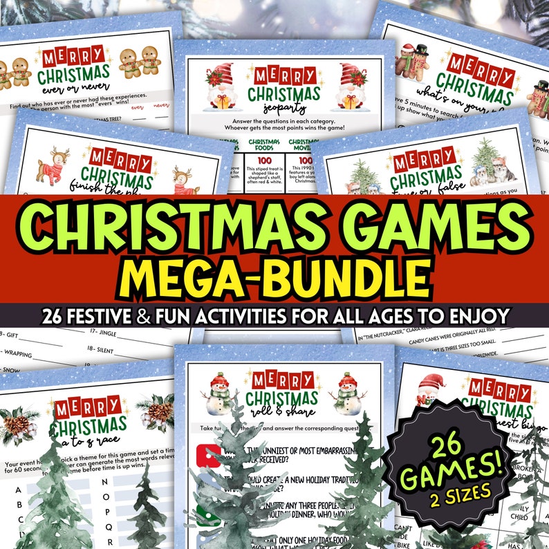 Christmas Game Bundle Tweens Teens Adults School Classroom Office Party ...