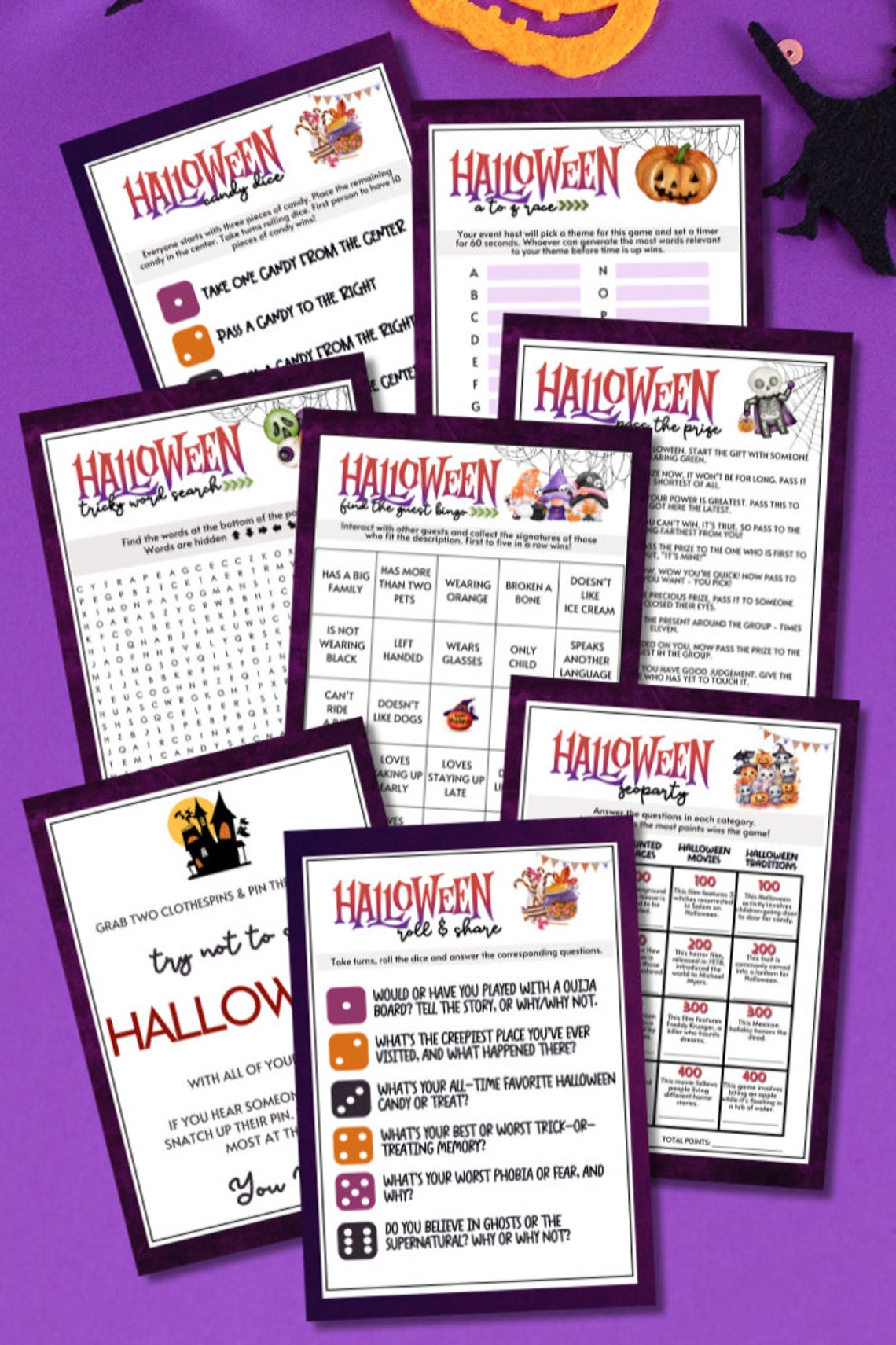 Halloween Game Bundle: 26 Spooky Printable Games (PDF) - Etsy