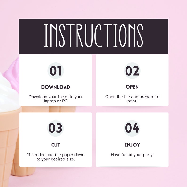 Ice Cream Pass the Prize Game: Summer Birthday Party (PDF) - Etsy