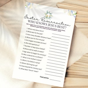 Who Knows Jesus Best Easter Sunday Trivia Question Game to Mix and ...