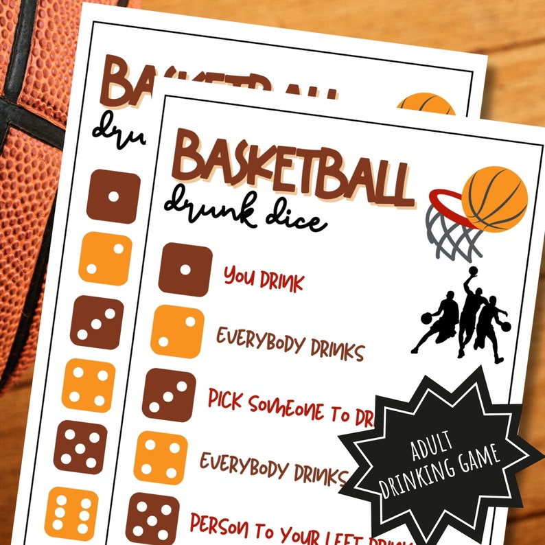 Basketball Drunk Dice Drinking Printable Party Game for Adults to Get ...