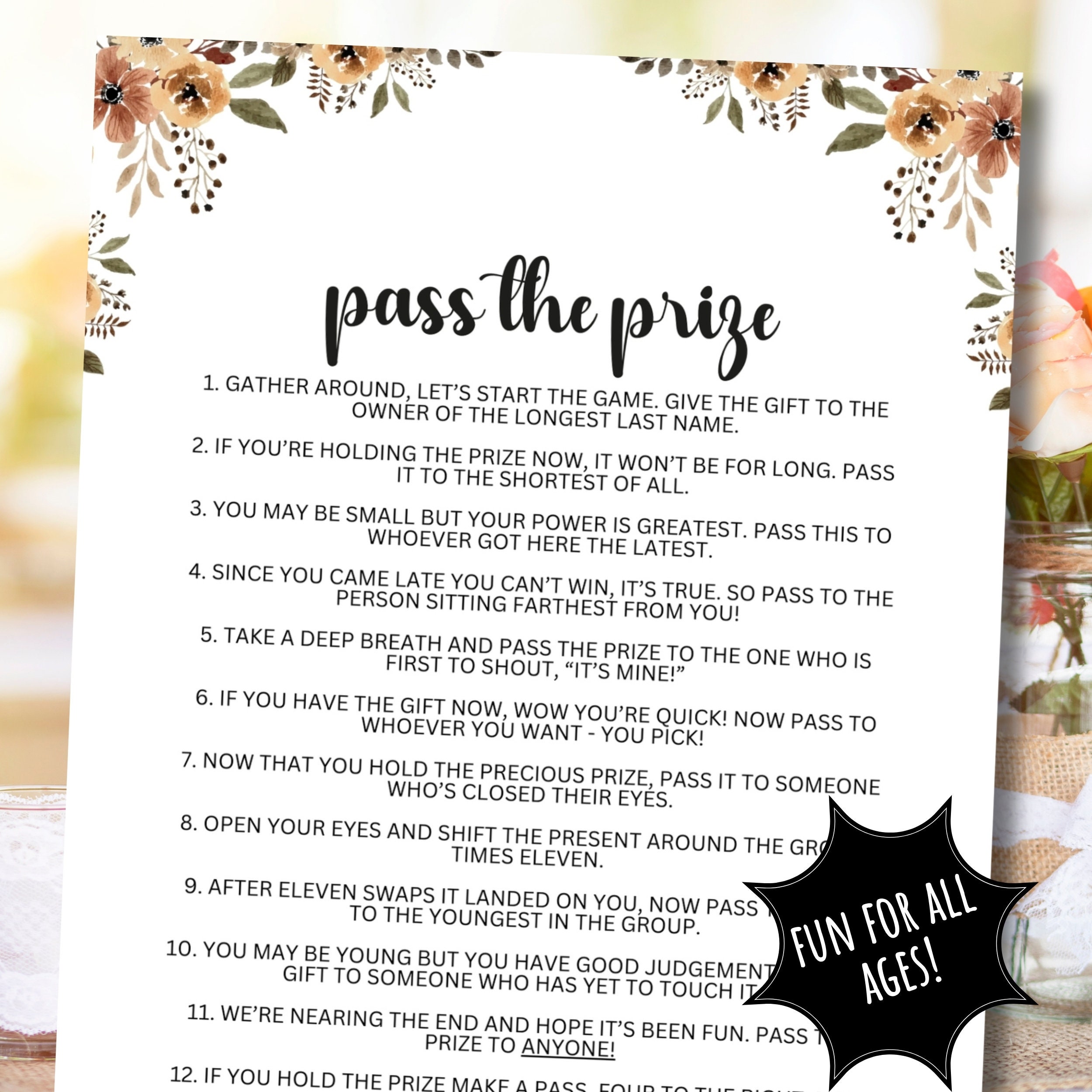 Tea Party Pass the Prize Left Right Indoor Outdoor Game Activity Ideas ...