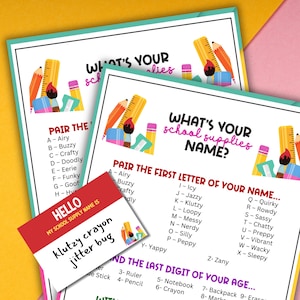 Back to School Name Game: Printable Icebreaker Activity (digital ...