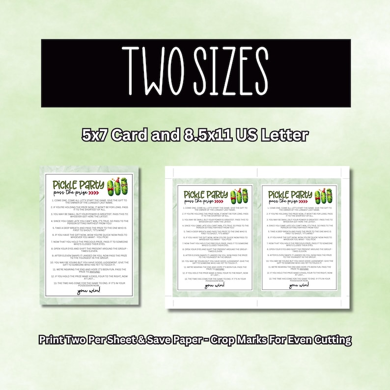 Pickle Party Pass the Prize Game: Kids Birthday, Baby Shower (PDF) - Etsy
