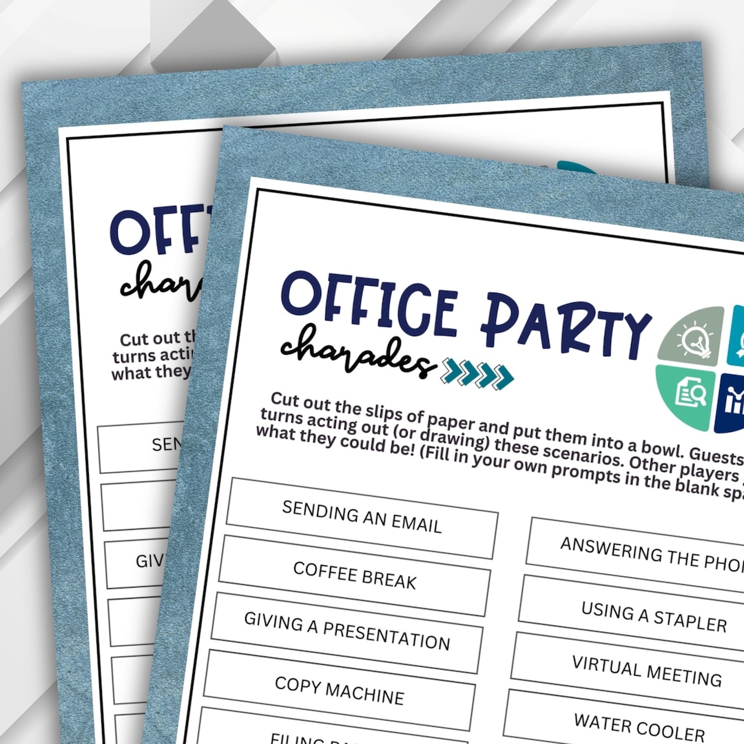 Office Charades Game for Work Parties Coworkers Bosses Retirement New ...