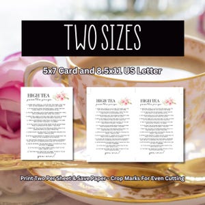 High Tea Pass the Prize Game: Bridal Shower Activity (PDF) - Etsy