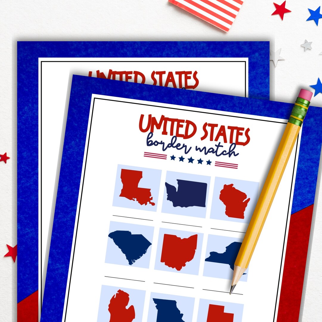 US State Borders Picture Trivia Party Game for Tweens Kids Seniors and ...