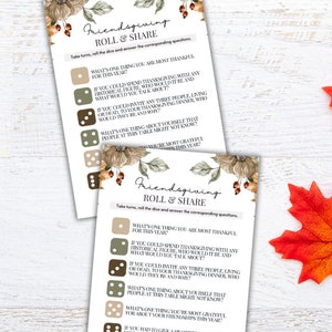 Friendsgiving Roll and Share Game: Thanksgiving Icebreaker (PDF) - Etsy