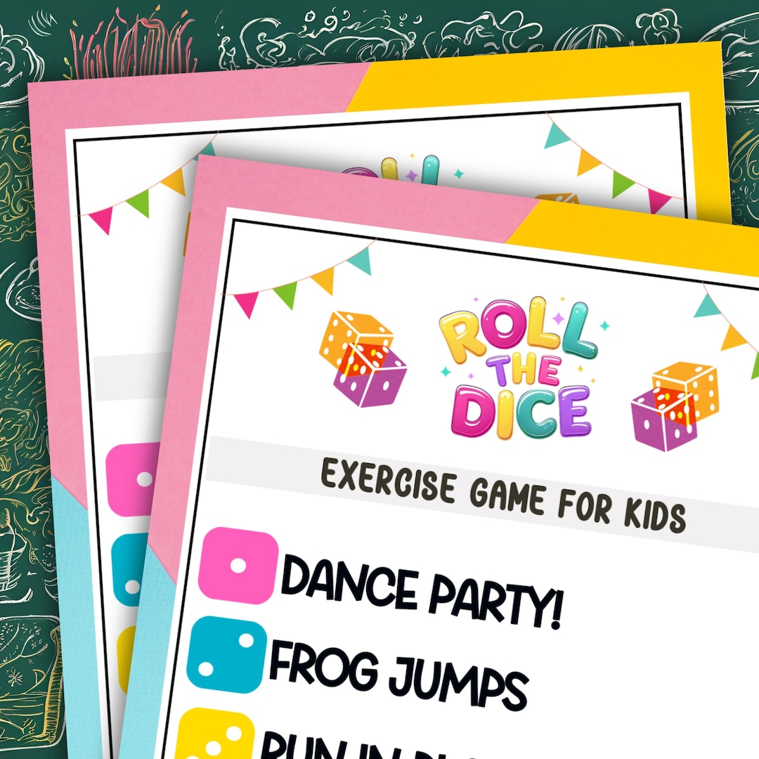 Roll the Dice Exercise Game for Kids - Back to School Printable PDF ...