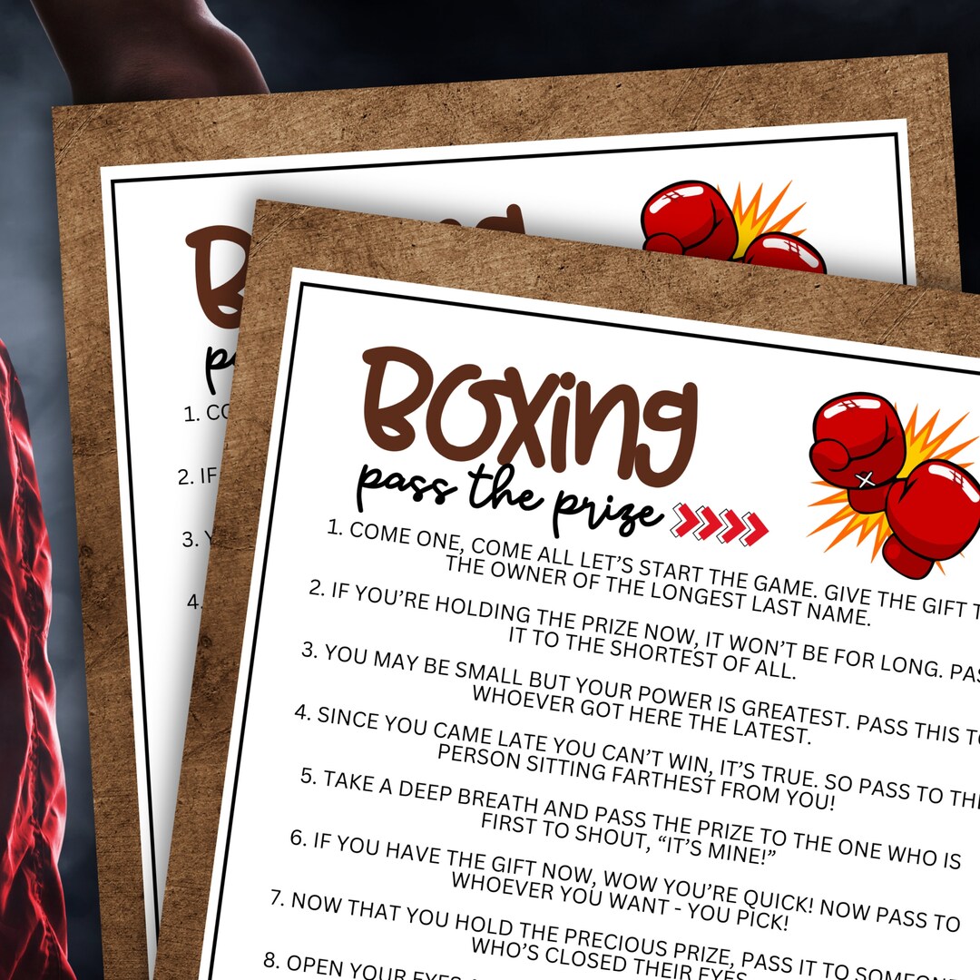 Boxing Pass the Prize Left Right Olympics Match Viewing Party Game for ...