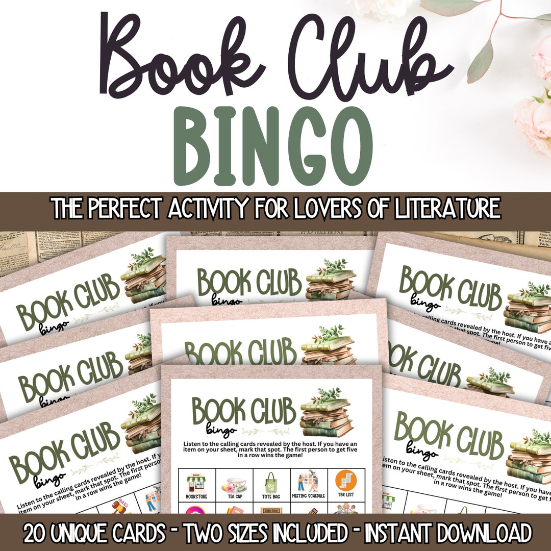 Book Club Bingo Game: Fun Activity for Literature Lovers (PDF) - Etsy