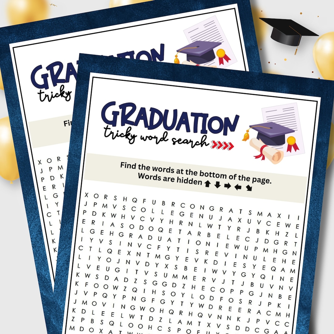Tricky Graduation Word Search Game for Teens & Adults (PDF) - Etsy