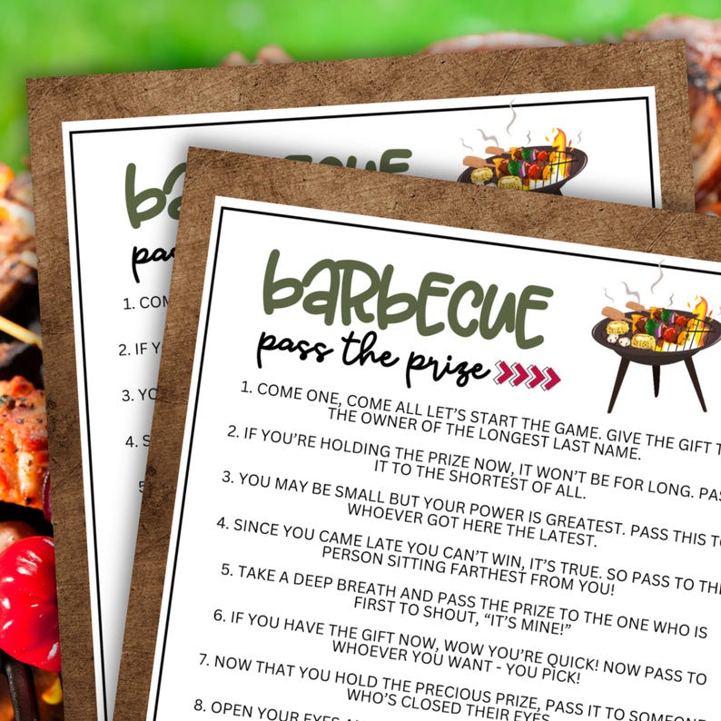 Barbecue Pass the Prize Game: Summer BBQ Party Activity (PDF) - Etsy