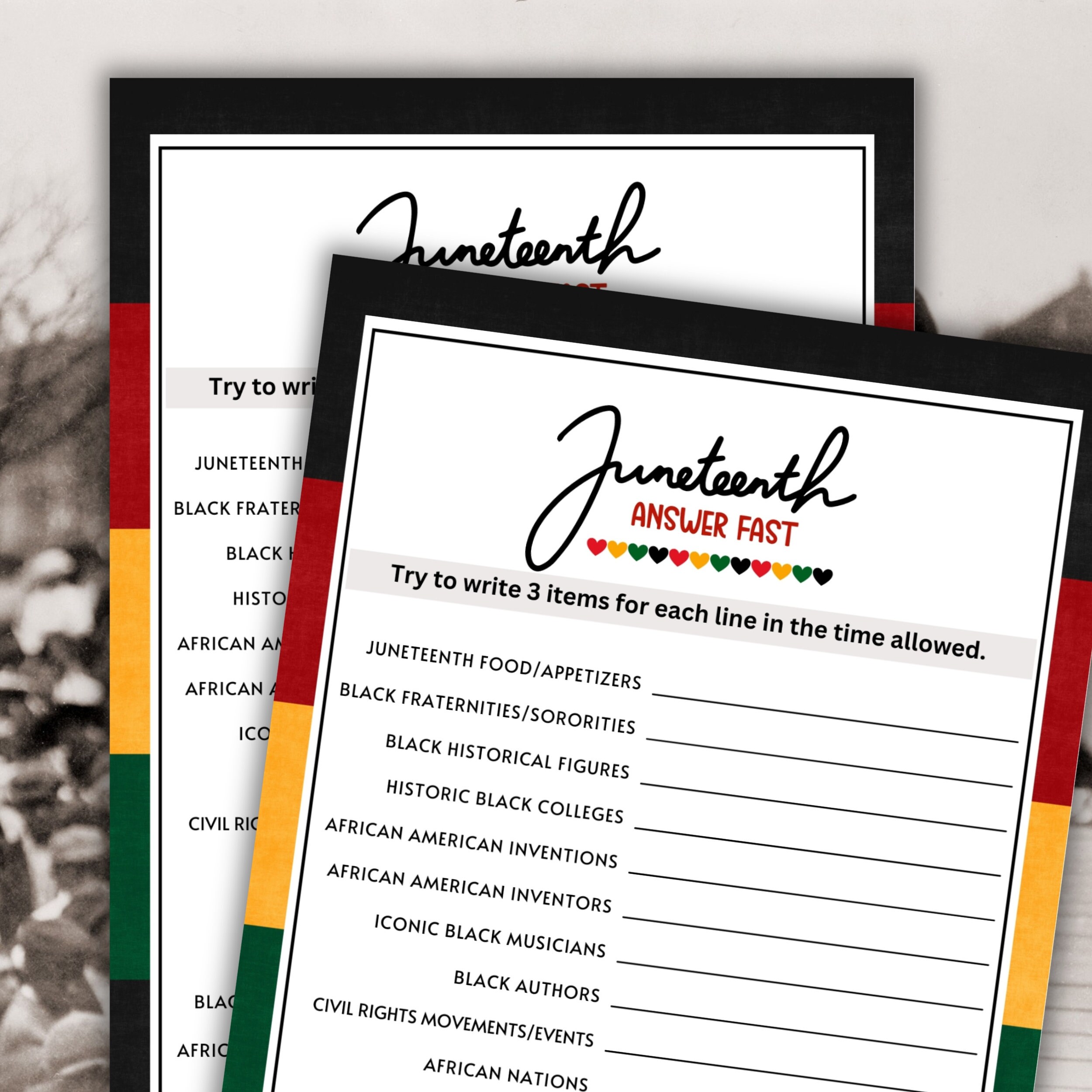 Juneteenth and Black History Month Word Puzzle Game Think Quick Answer ...