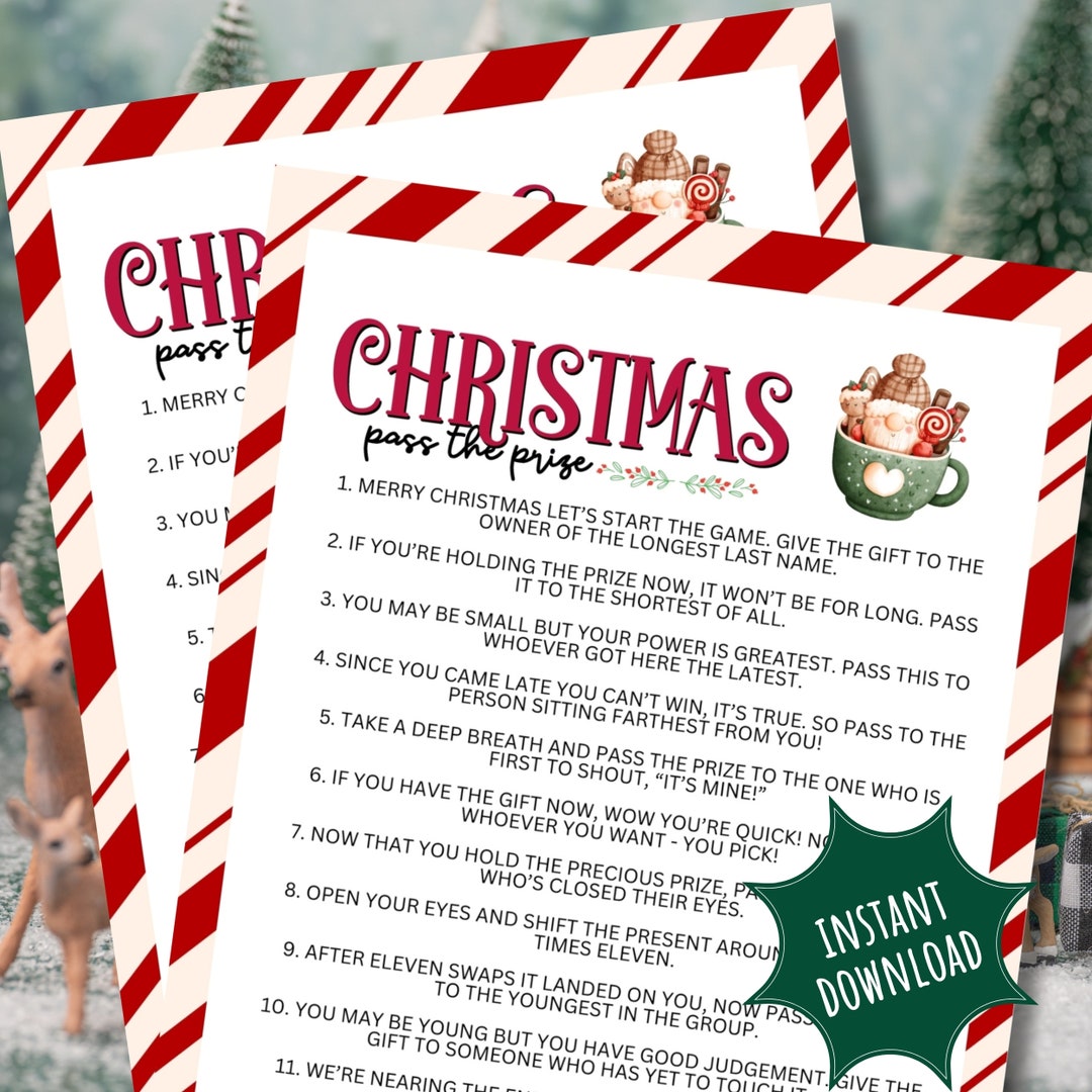 Christmas Pass the Prize Game: Winter Holiday Fun (digital Download) - Etsy