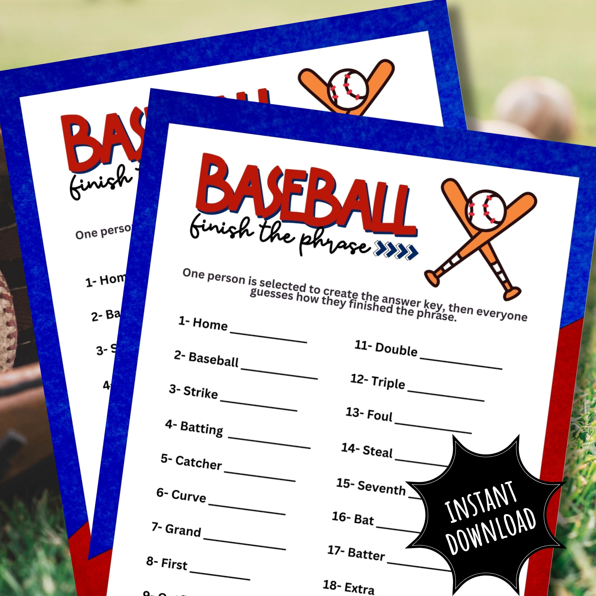 Baseball Games for All Ages | Finish the Phrase | Trivia Word Game ...