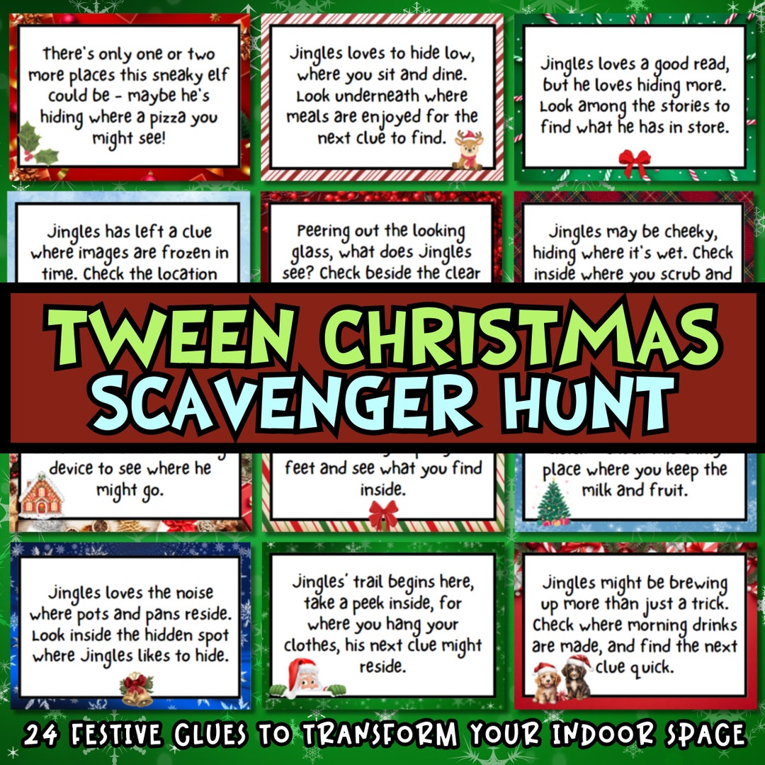 Christmas Scavenger Hunt: Festive Family Holiday Activity (printable ...