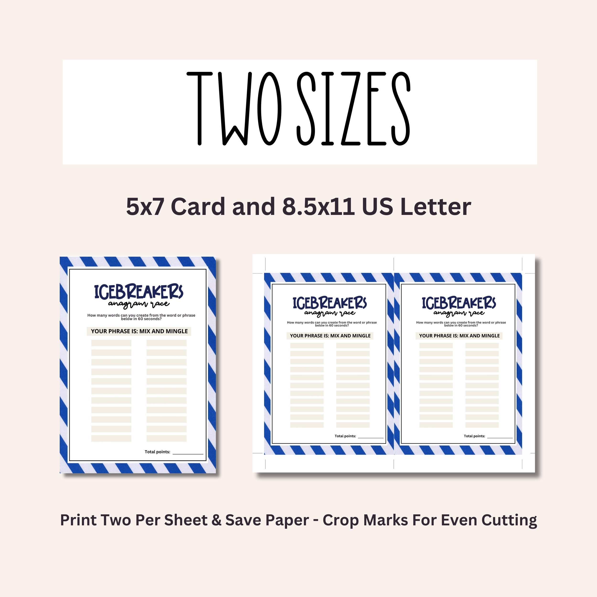 Icebreaker Anagrams Scrambled Word Game for Friends Family Coworkers ...