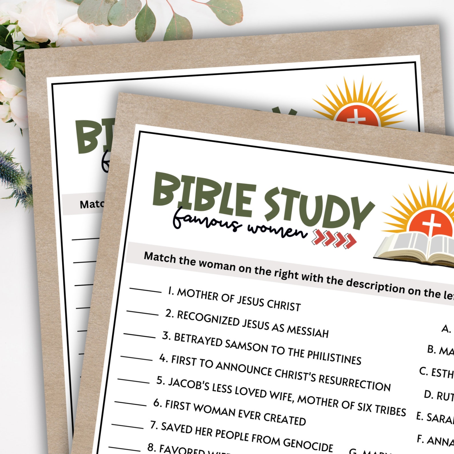 Bible Study Christian Women Match Worship Trivia Game Small Large ...