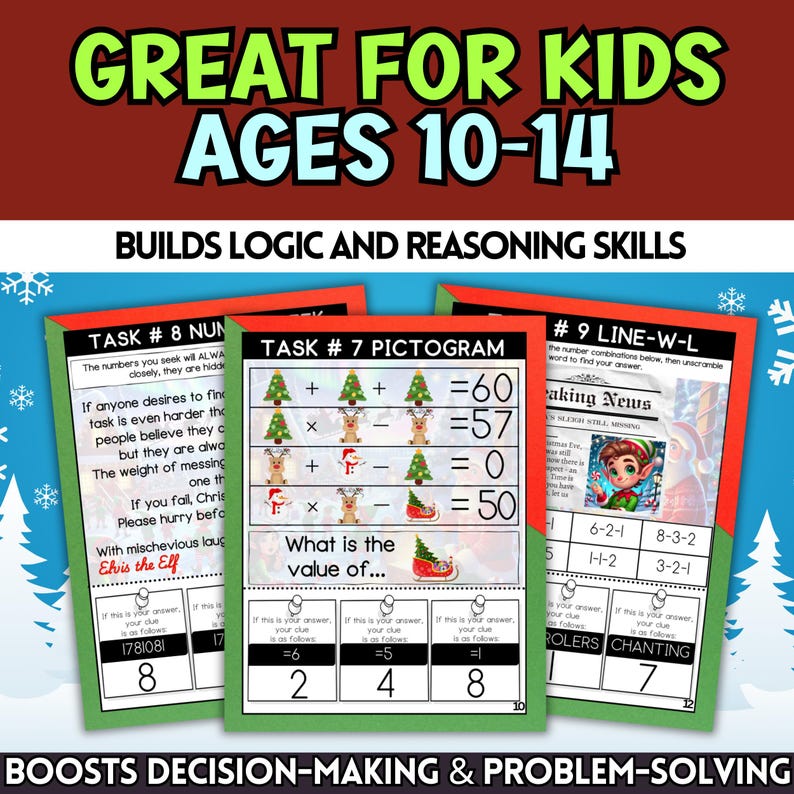 Christmas Escape Room Kit: Santa's Sleigh Adventure (printable PDF) - Etsy