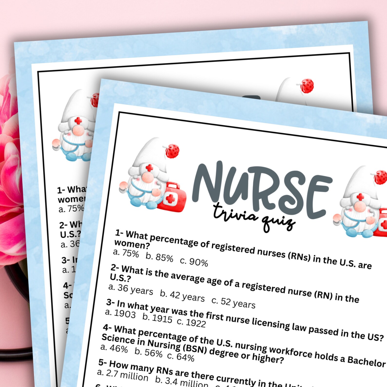 Nurse Trivia Game - Printable Nurse Appreciation - Fun Nursing ...