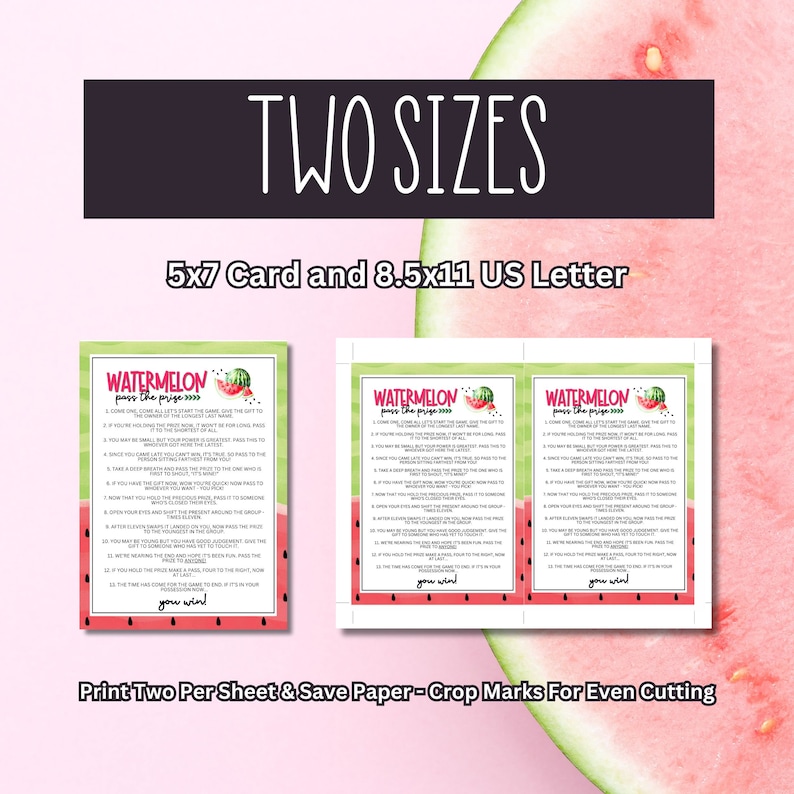 Watermelon Party Game: Pass the Prize - Summer Birthday (digital ...