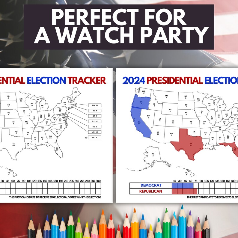 2024 Presidential Election Electoral College Map Watch Party Viewing ...