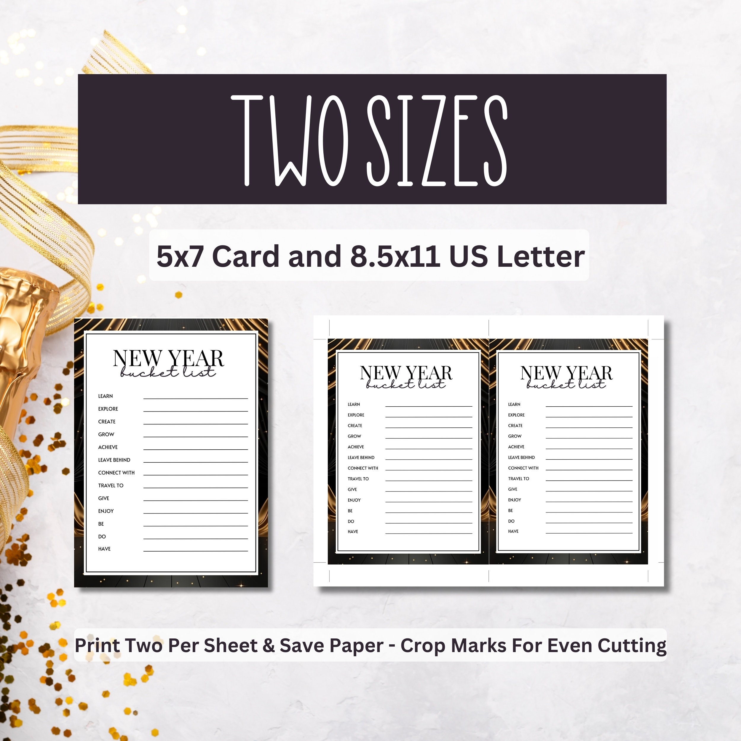 New Year's Eve Bucket List Activity Sheet (PDF) - Etsy