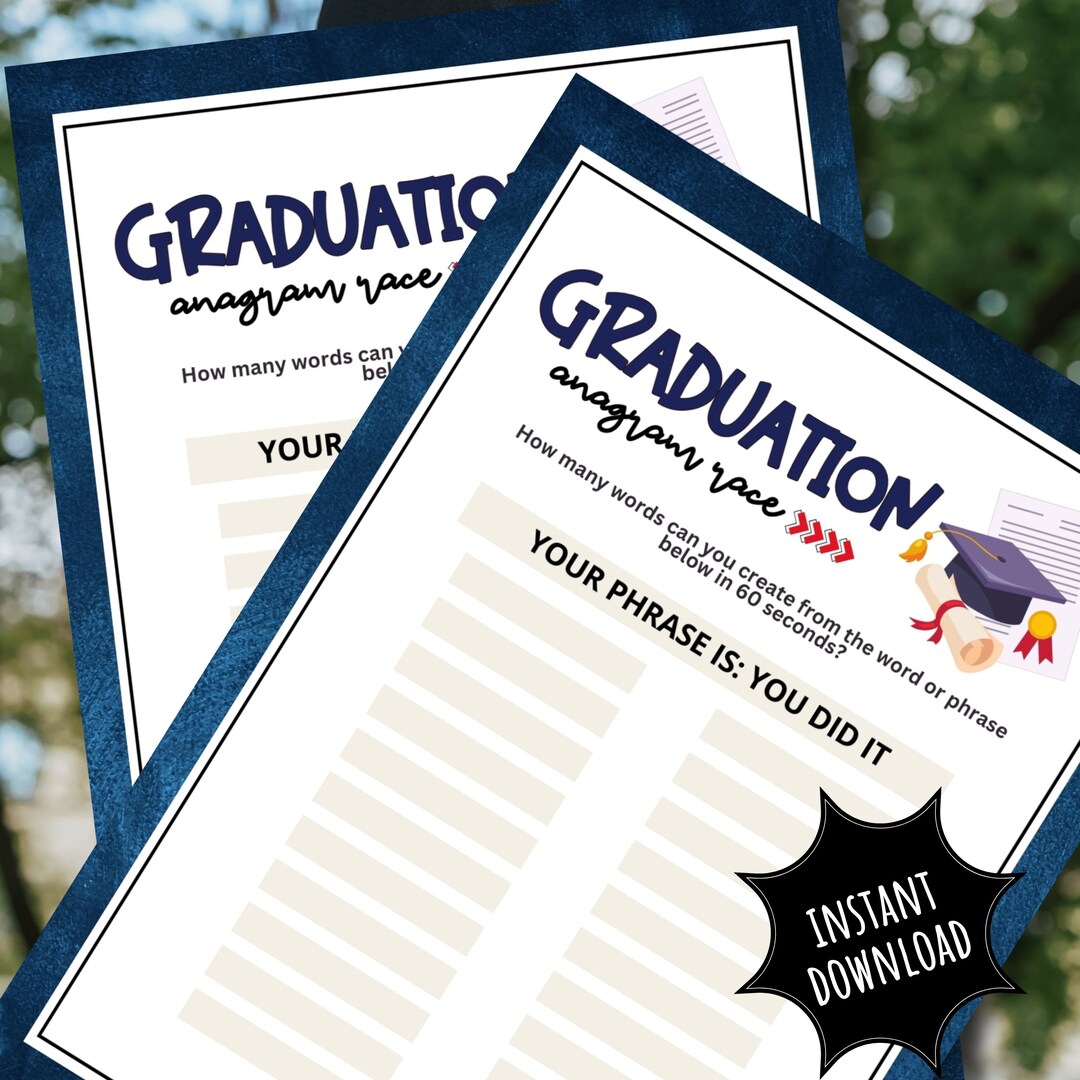 Graduation Party Anagrams Scrambled Word Game for Law Medical Phd ...